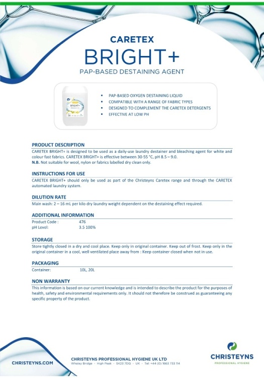 Caretex Bright+ Pap-Based Destaining Agent (476)