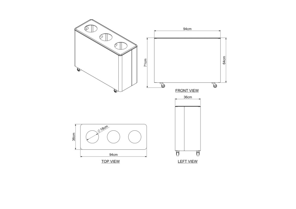 Ecoline Recycling Stainless Steel 90L Cylinder Waste Bin