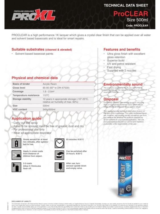 PROXL - Proclear Aerosol 500ml