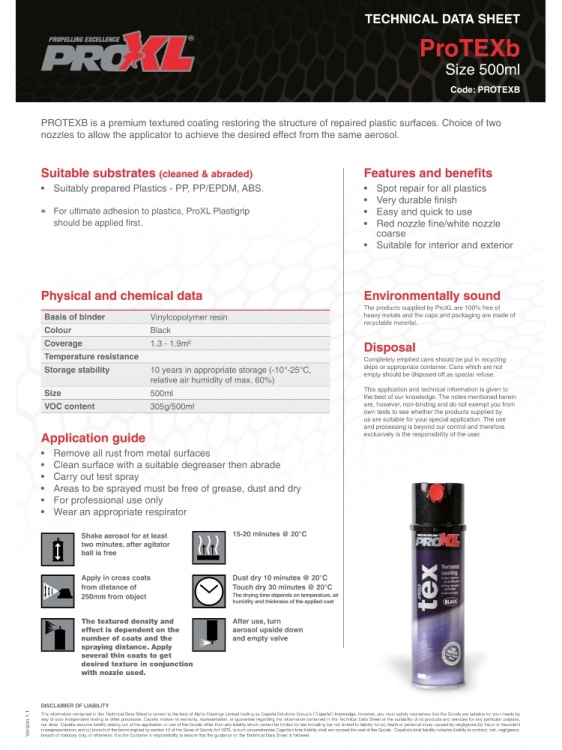 PROXL - Protex Black Textured Aerosol 500ml