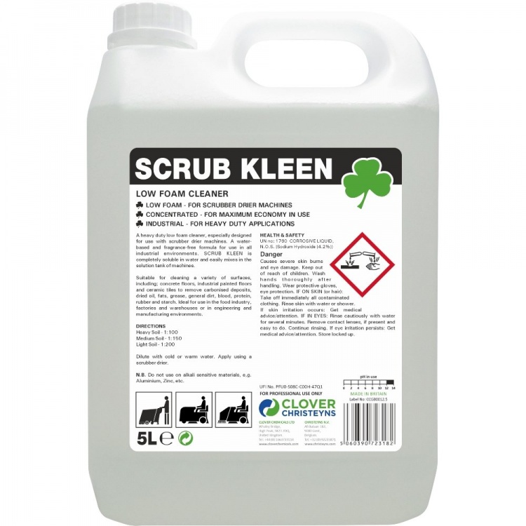 Clover Chemicals Scrub Kleen 308 Low Foam Cleaner