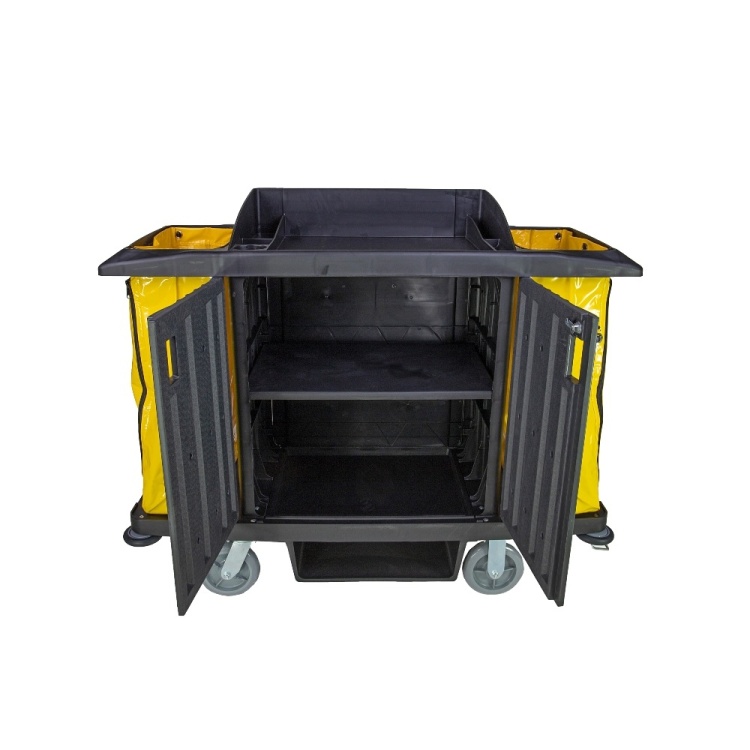 Commercial Housekeeping Trolley with Lockable Cabinet