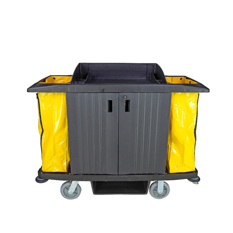 Commercial Housekeeping Trolley with Lockable Cabinet