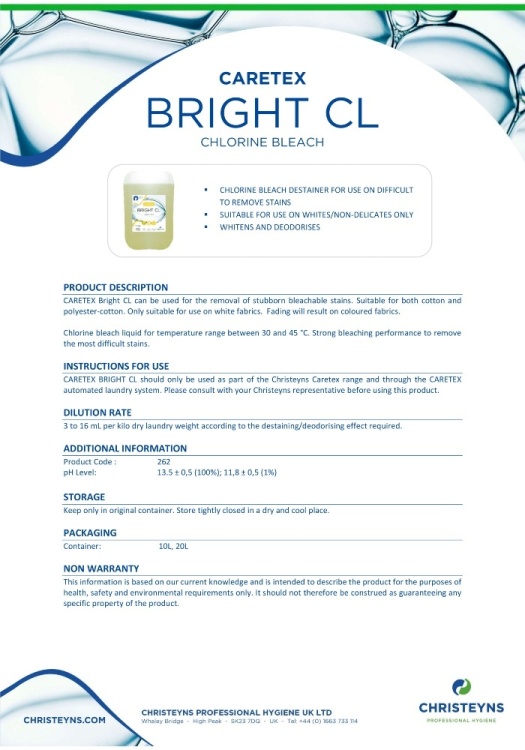 Caretex Bright CL Chlorine Bleach (262)