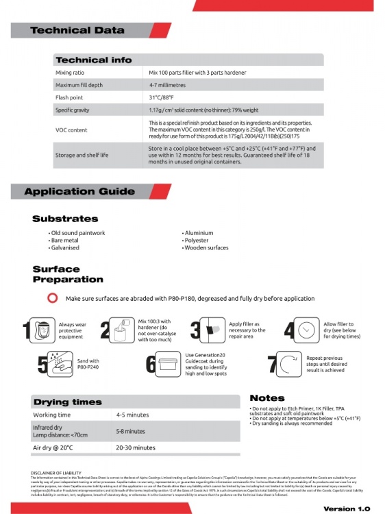 PROXL - UltraFill Deep Body Filler (3 litre)