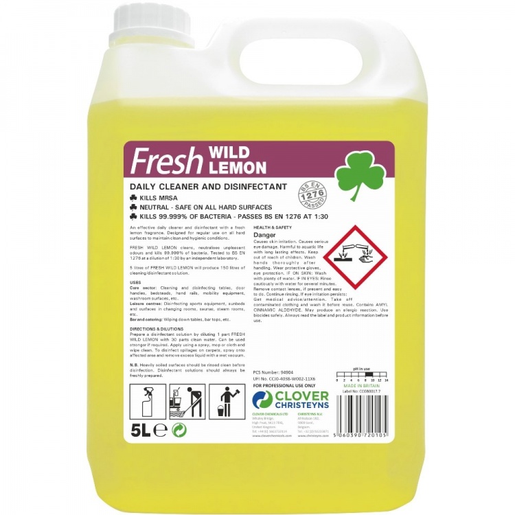 Clover Chemicals Fresh Wild Lemon Disinfectant 202