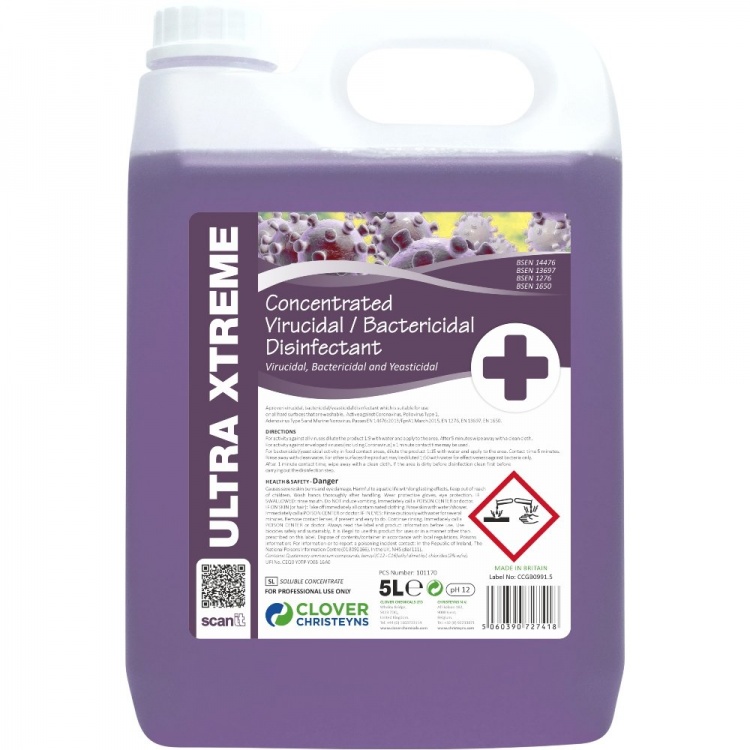 Clover Chemicals Ultra Xtreme Concentrated Virucidal/Bactericidal ...