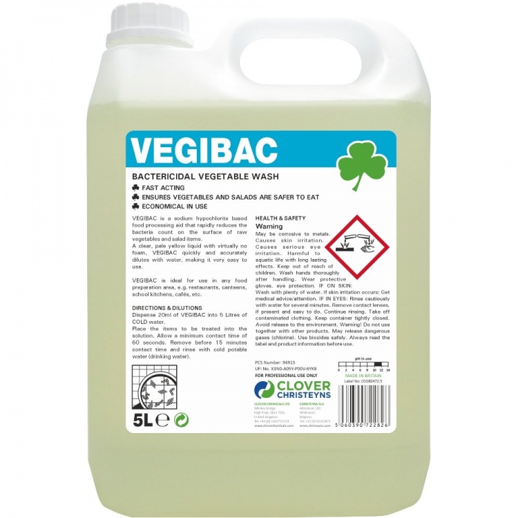 Clover Chemicals Vegibac - Bactericidal Vegetable Wash 234