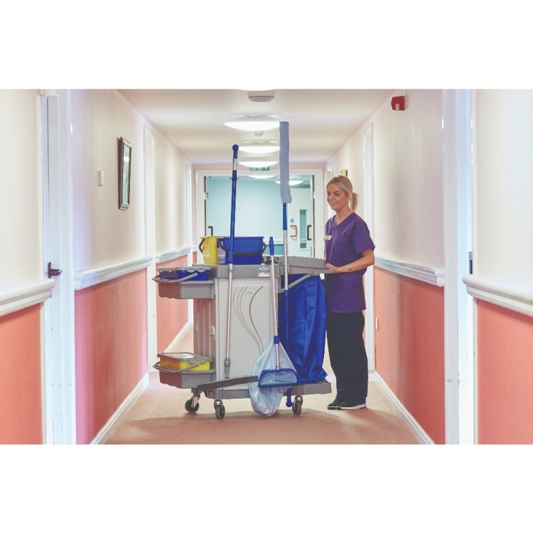 Lockable Cleaning Trolley for Commercial Use